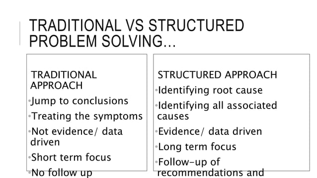 Structured Problem Solving (Correction, Corrective Action, Preventive Action and RCA) | PPTX