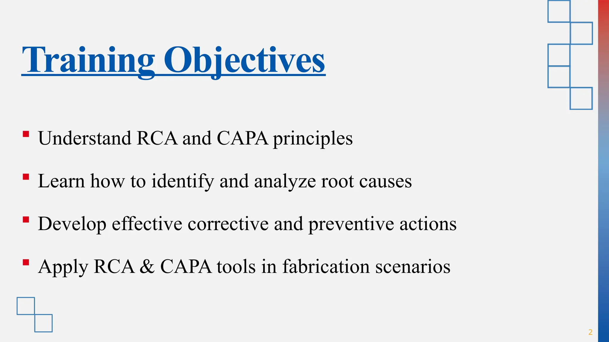 RCA & CAPA Training.pptx in sheet metal fabrication industry | PPTX