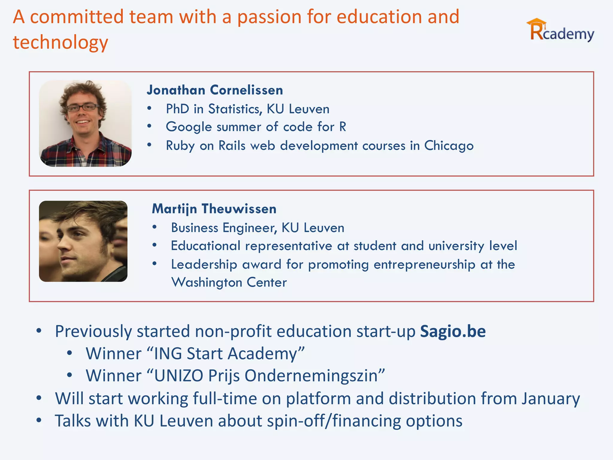 Rcademy pitch 2012 | PDF