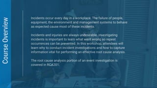 RCA Incident Investigation Training For Business Organizations | PPTX