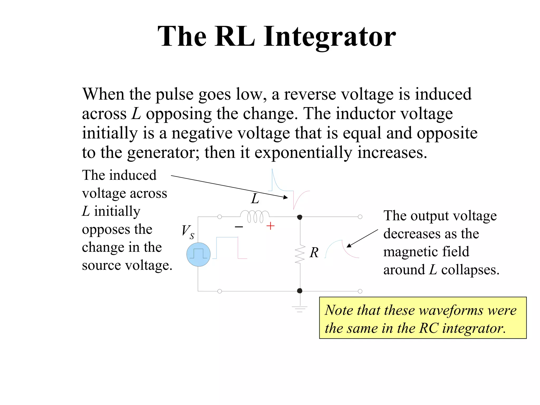 Rc and rl differentiator and integrator circuit | PPT