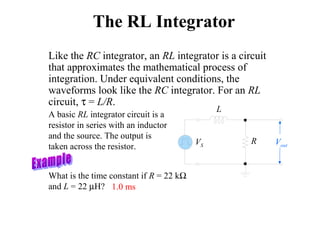 Rc and rl differentiator and integrator circuit | PPT