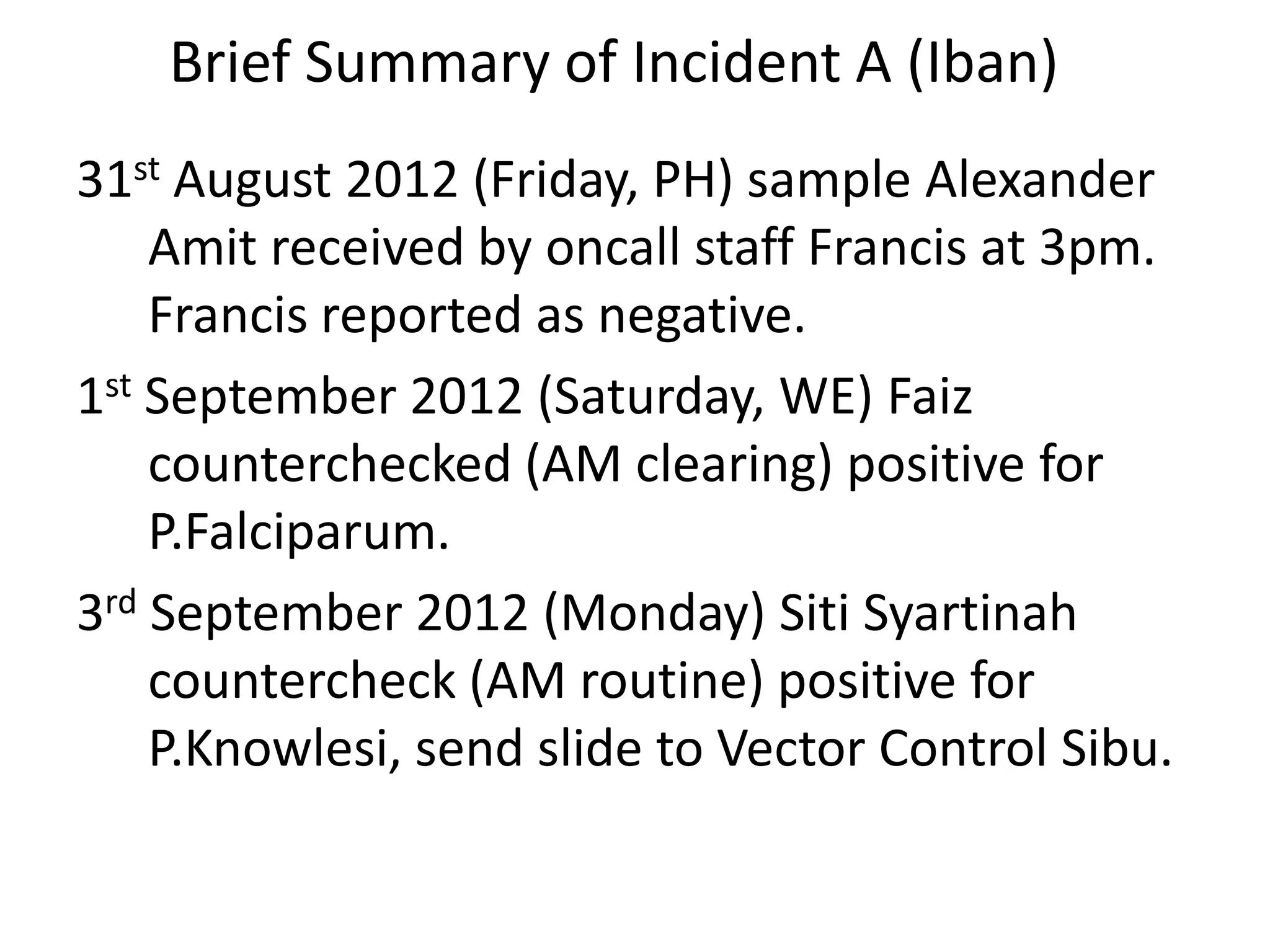 Root Cause Analysis, Wrong Reporting Species for Blood Film for Malaria ...
