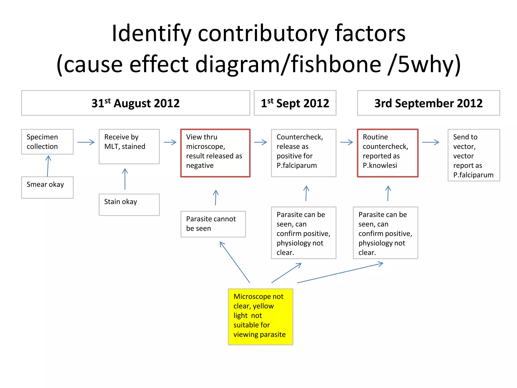 Root Cause Analysis, Wrong Reporting Species for Blood Film for Malaria ...