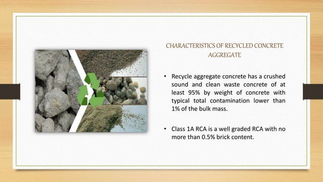 Recycled Concrete Aggregate in Construction part I | PPT