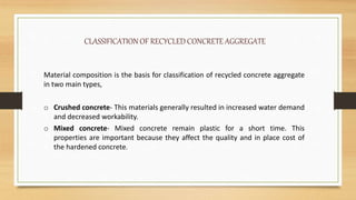 Recycled Concrete Aggregate in Construction part I | PPT