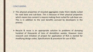 Recycled Concrete Aggregate in Construction Part II | PPT