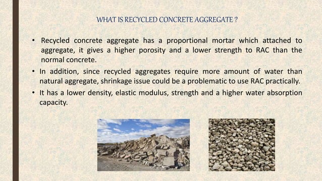 Recycled Concrete Aggregate in Construction Part II | PPT