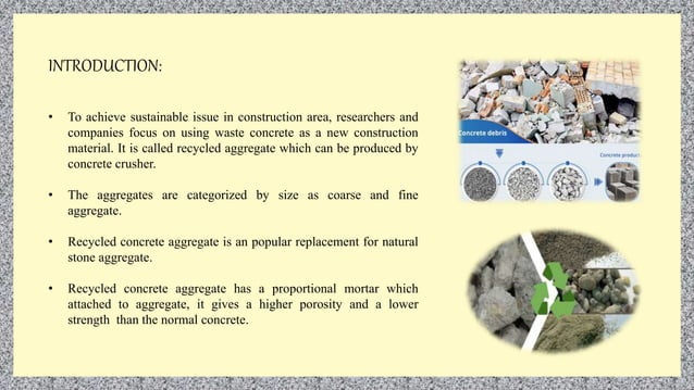 Recycled Concrete Aggregate in Construction Part III | PPT