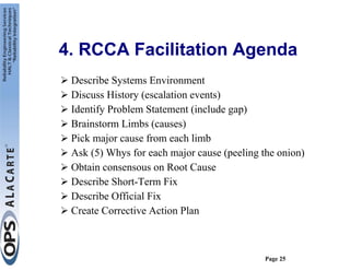 Root Cause and Corrective Action (RCCA) Workshop | PDF