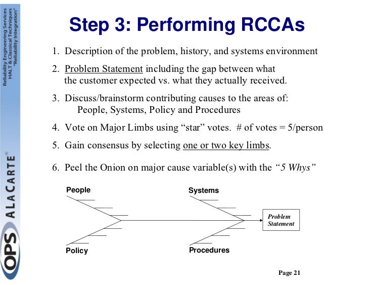 Root Cause and Corrective Action (RCCA) Workshop