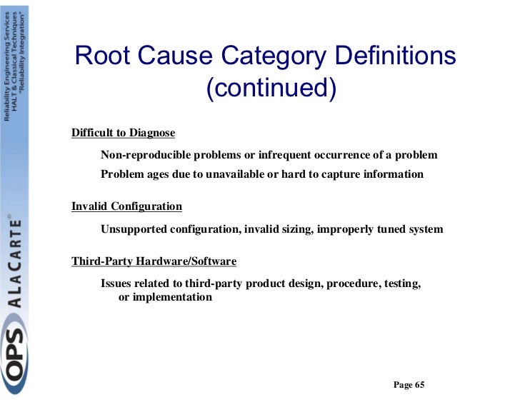 Root Cause and Corrective Action (RCCA) Workshop