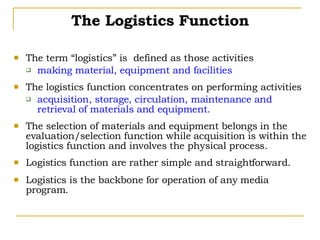 The Logistics Function | PPT