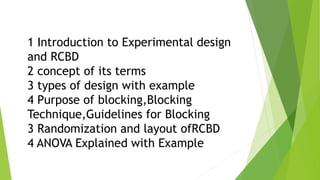 RCBD design,data analysis,Research plot design,basic terms intro for ...