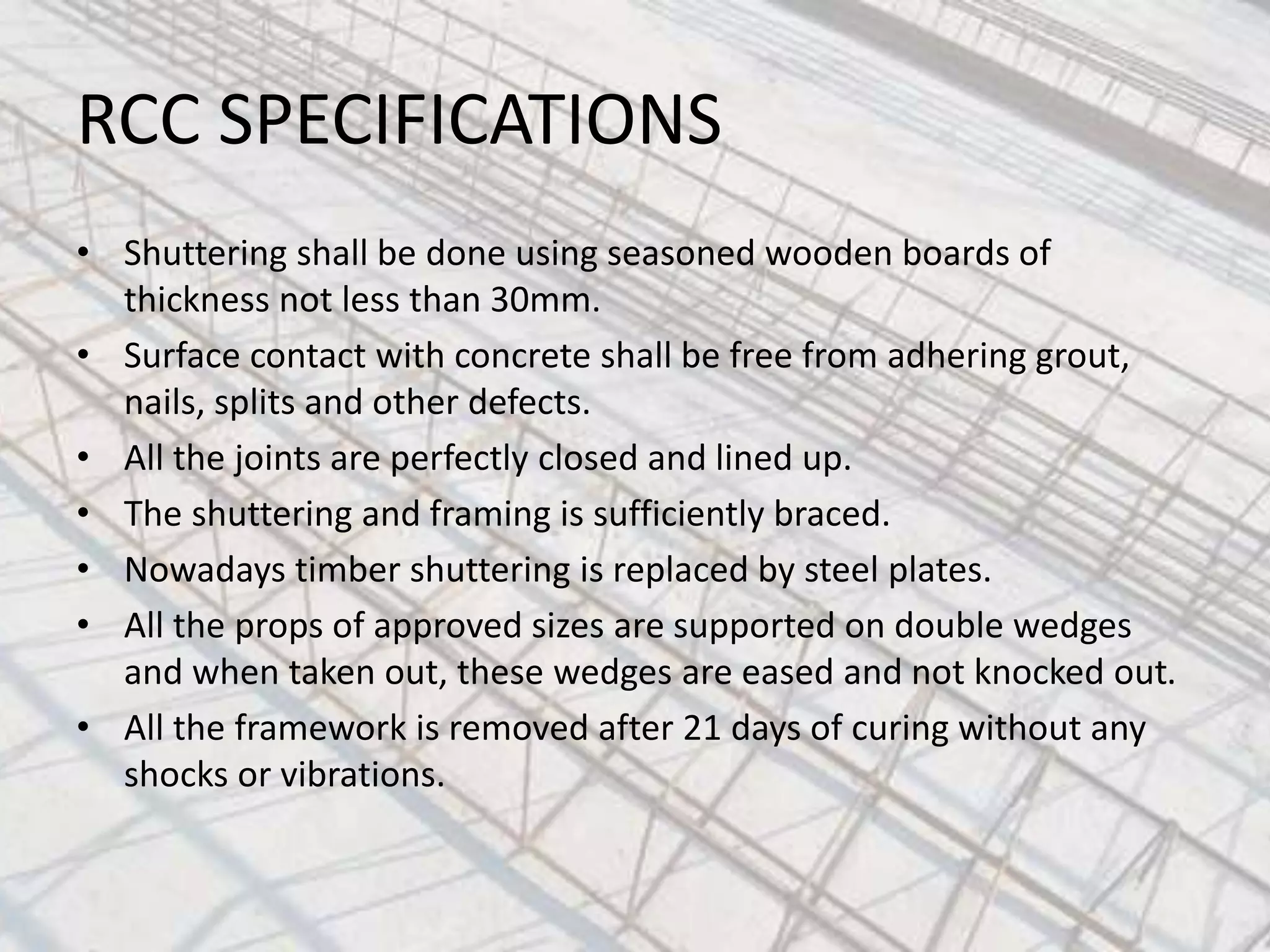 specification of Rcc | PPTX
