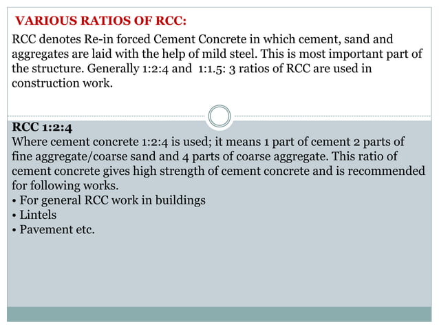 Reinforced Cement Concrete (RCC) | PPTX | Civil Engineering Industry | Industries