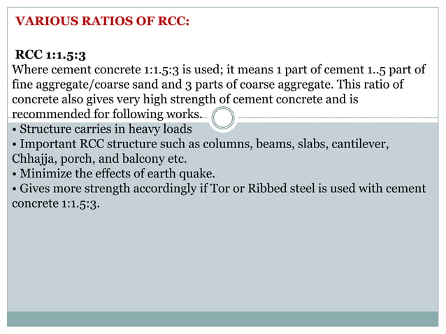 Reinforced Cement Concrete (RCC) | PPTX | Civil Engineering Industry | Industries