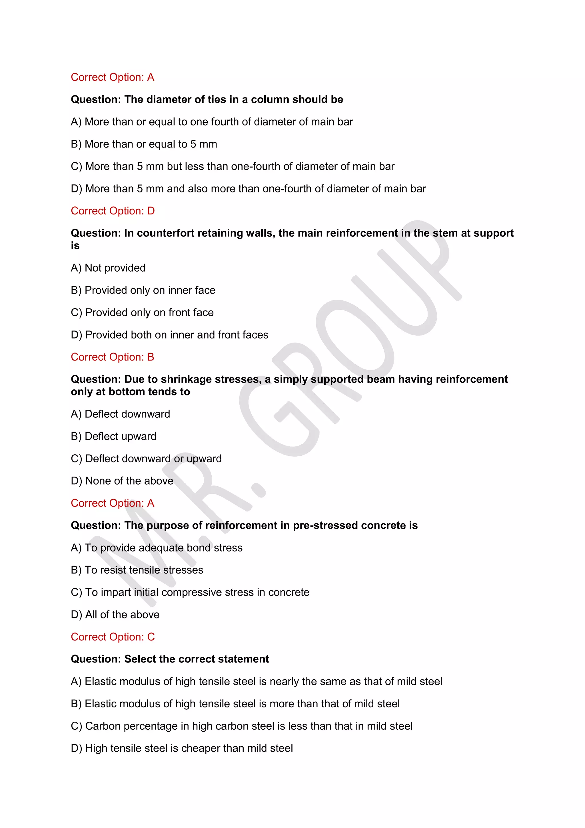 civil engineering question with Answer RCC | PDF