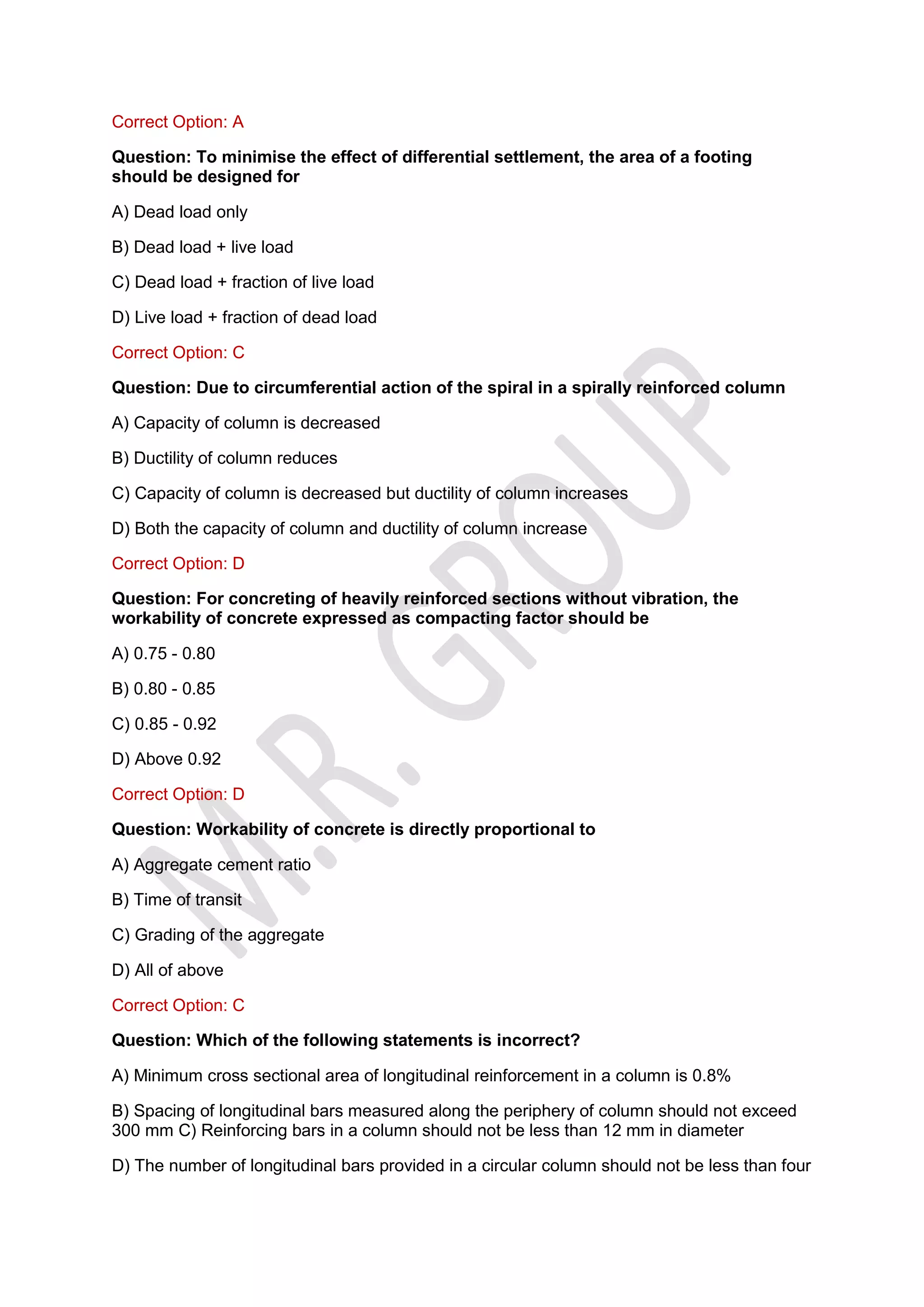 civil engineering question with Answer RCC | PDF