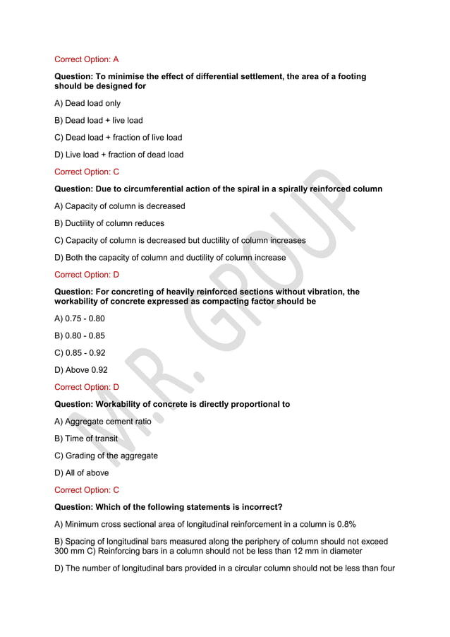 civil engineering question with Answer RCC | PDF | Civil Engineering ...