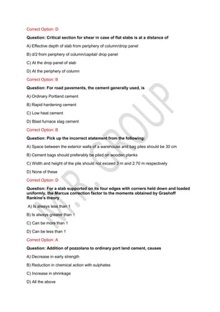 civil engineering question with Answer RCC | PDF
