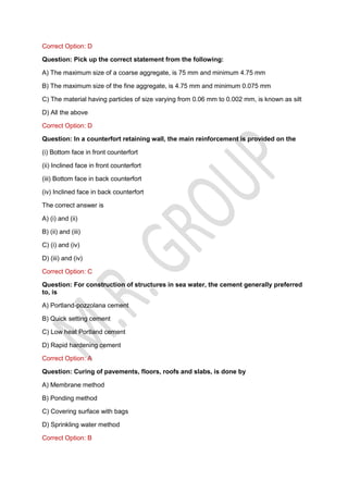 civil engineering question with Answer RCC | PDF