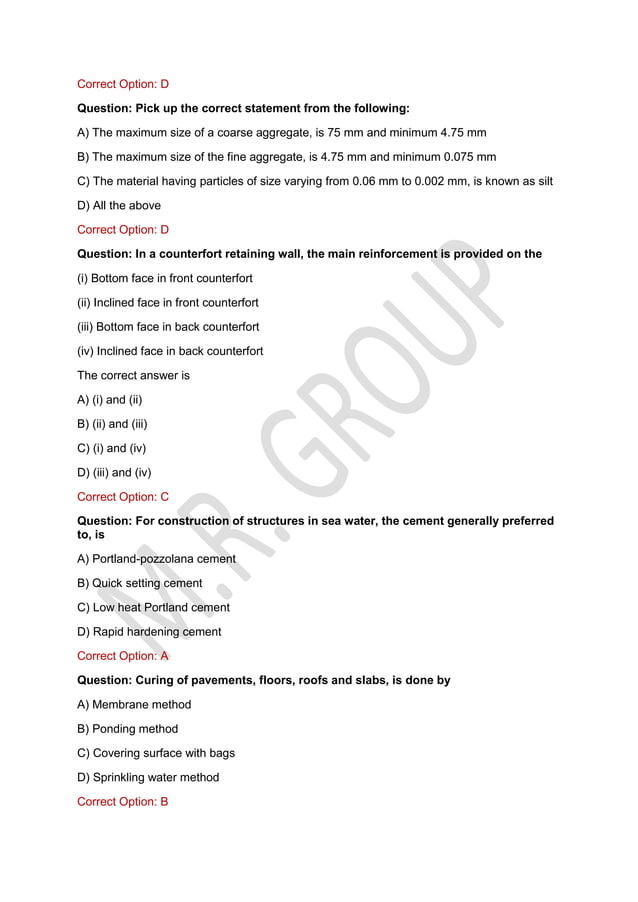 civil engineering question with Answer RCC | PDF | Civil Engineering Industry | Industries