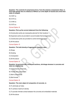 civil engineering question with Answer RCC | PDF