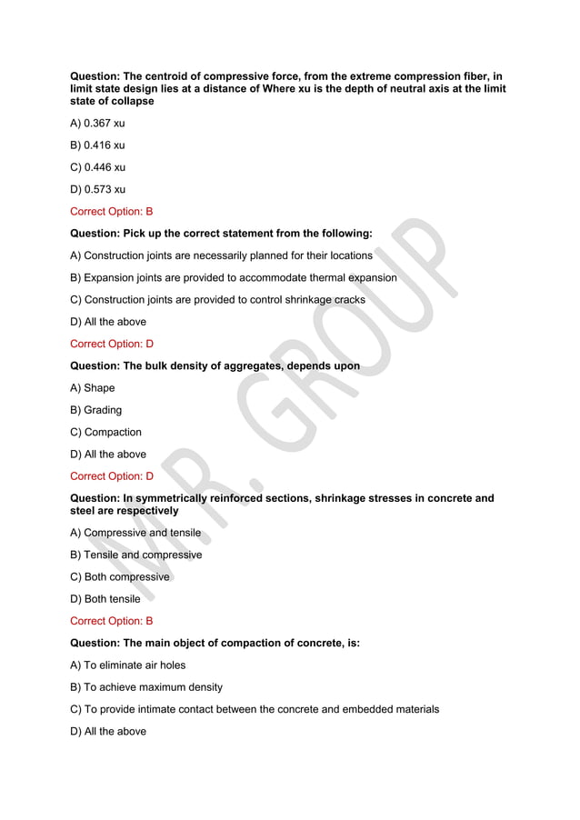 civil engineering question with Answer RCC | PDF | Civil Engineering Industry | Industries