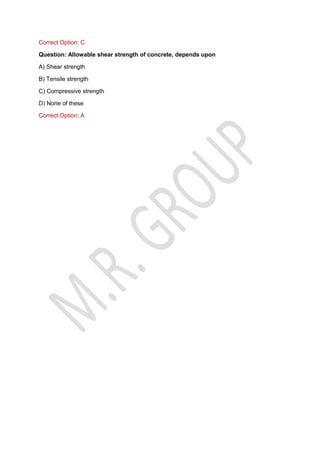 civil engineering question with Answer RCC | PDF