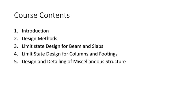 RCC 1st.pptx Design of Reinforced Cement Concrete Structures | PPTX
