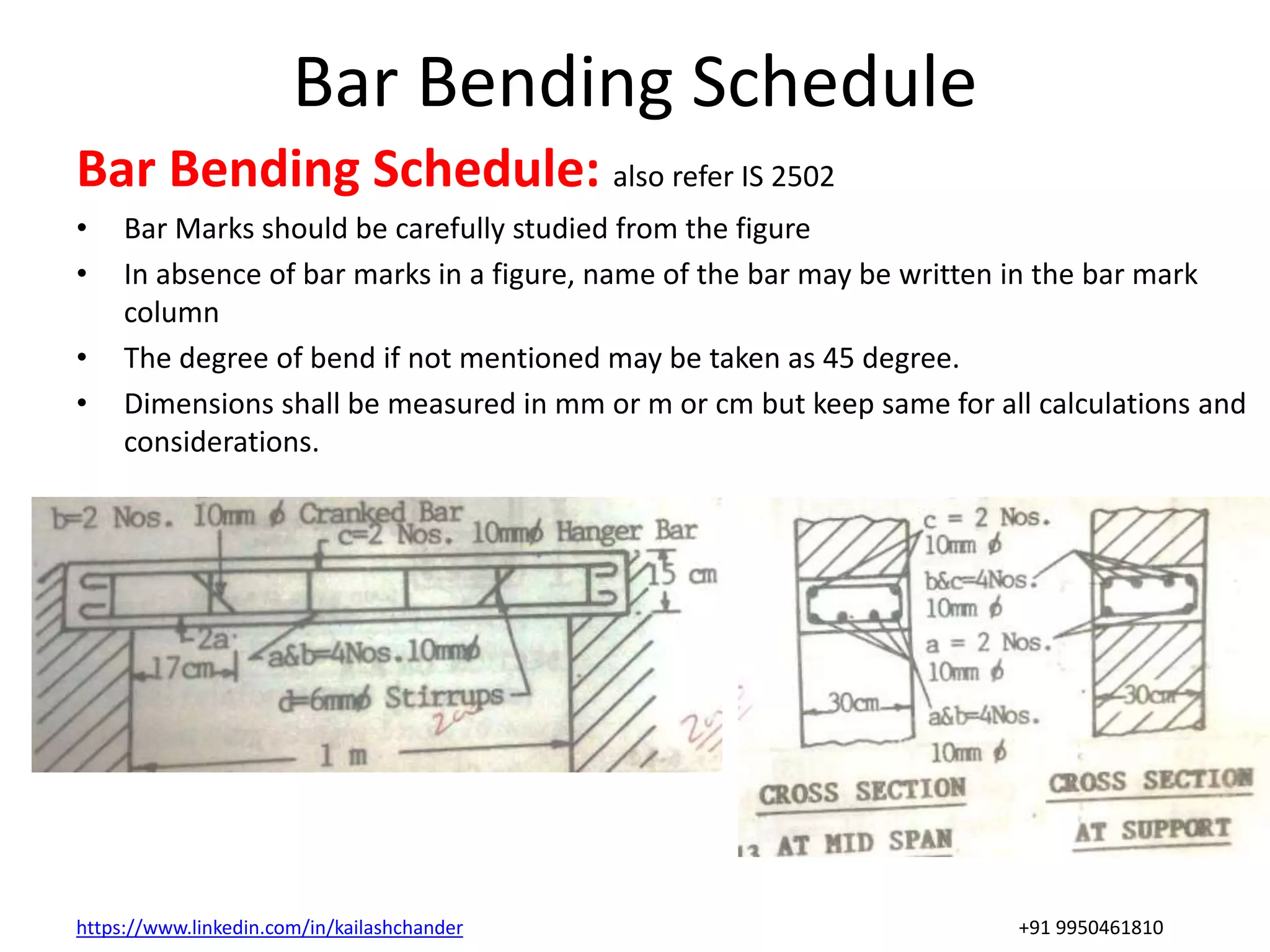 Reinforced Cement Concrete and Bar Bending Schedule | PPTX