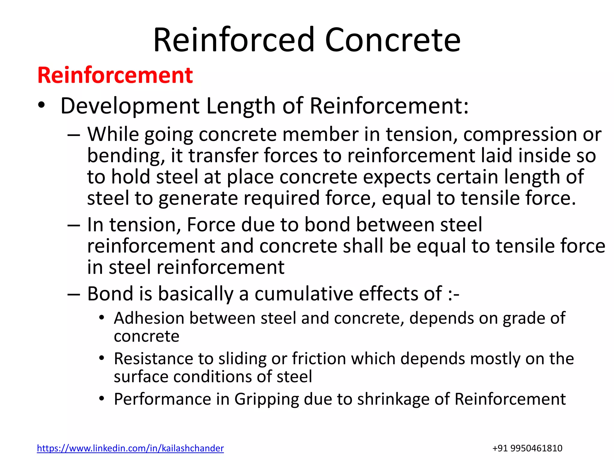 Reinforced Cement Concrete and Bar Bending Schedule | PPTX