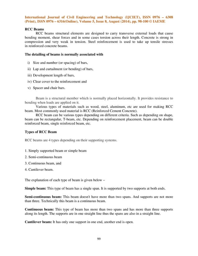 Rcc beam with spiral reinforcement | PDF