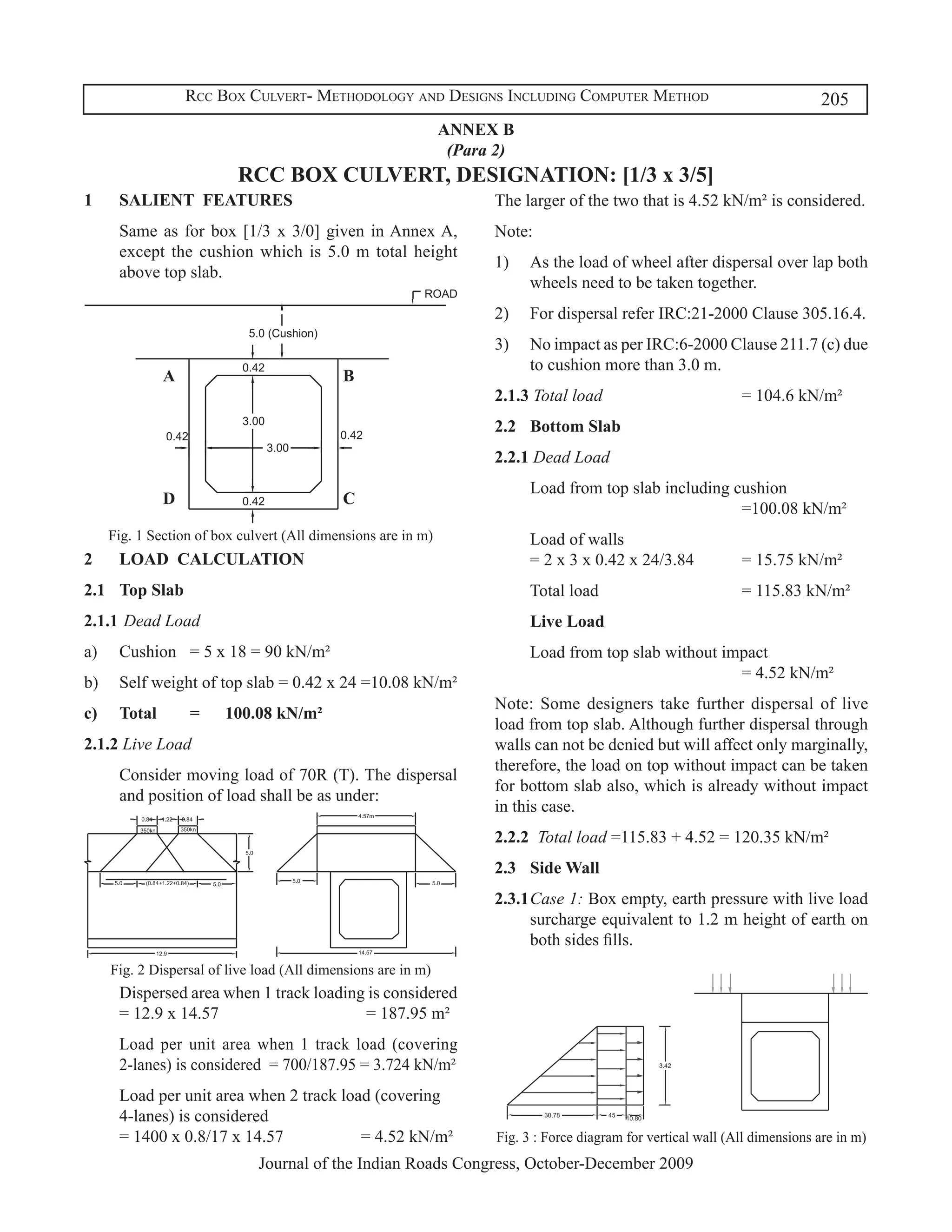 Rcc box culvert methodology and designs including computer method | PDF