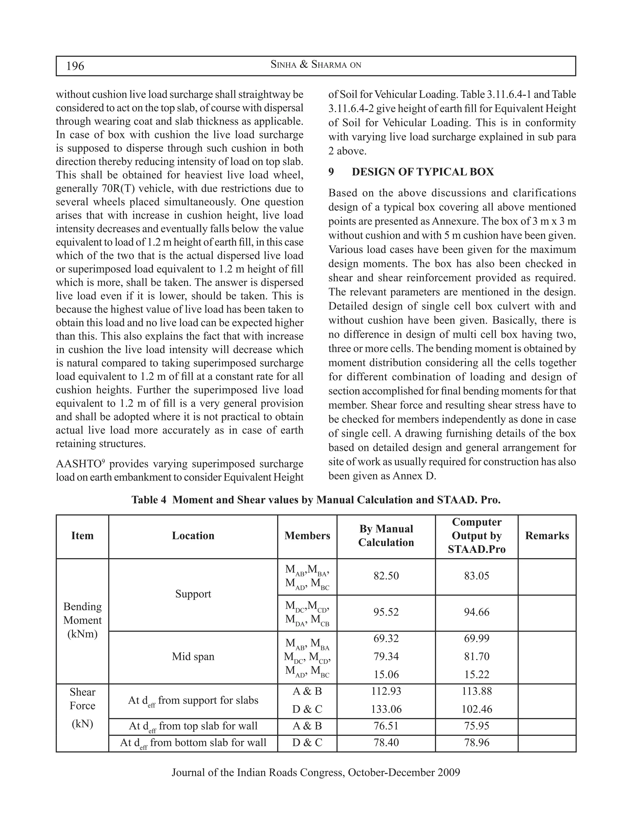 Rcc box culvert methodology and designs including computer method | PDF