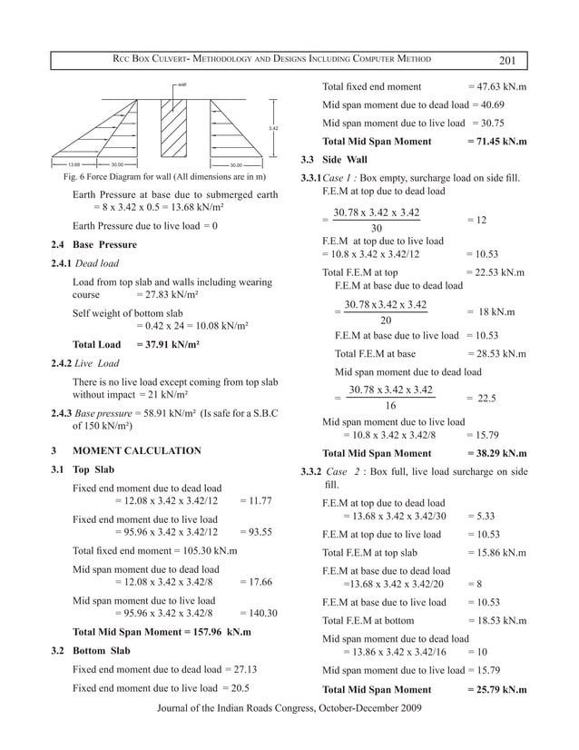 Rcc box culvert methodology and designs including computer method | PDF