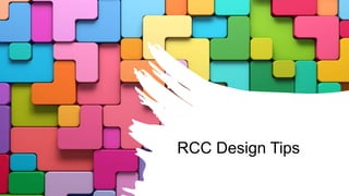 rcc design tips for beams and footing.pptxa | PPTX