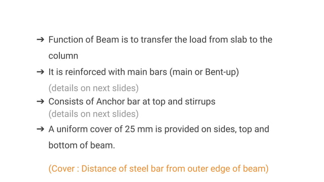 Elements of RCC Framed Structure (With Steel Detailing) | PPTX