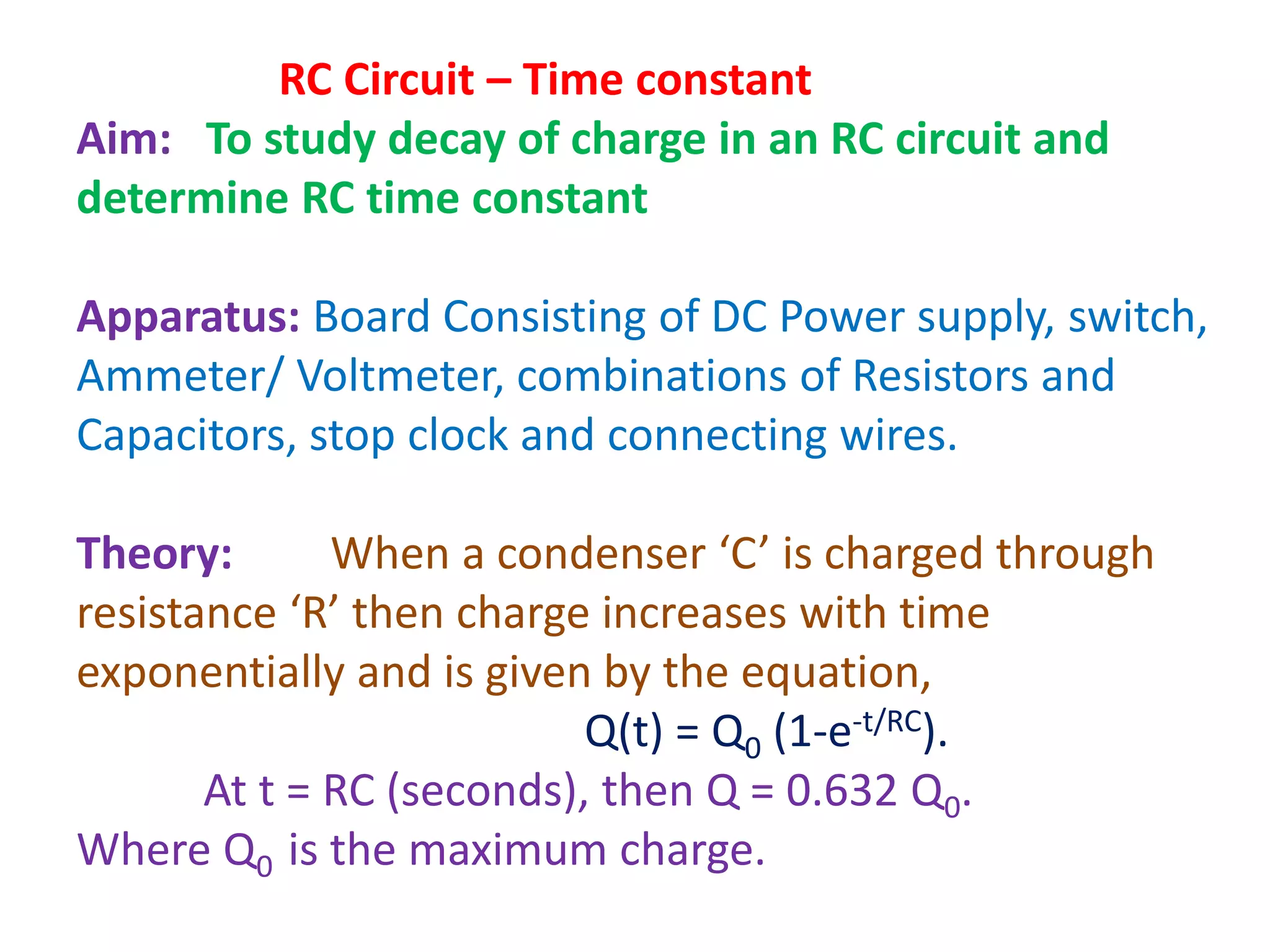 RC circuit.pptx | Physics | Science