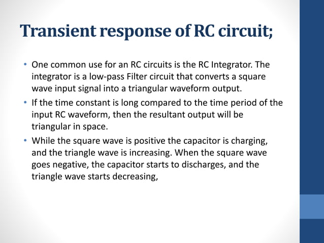 Rc circuits and its transient response | PPTX | Chemistry | Science