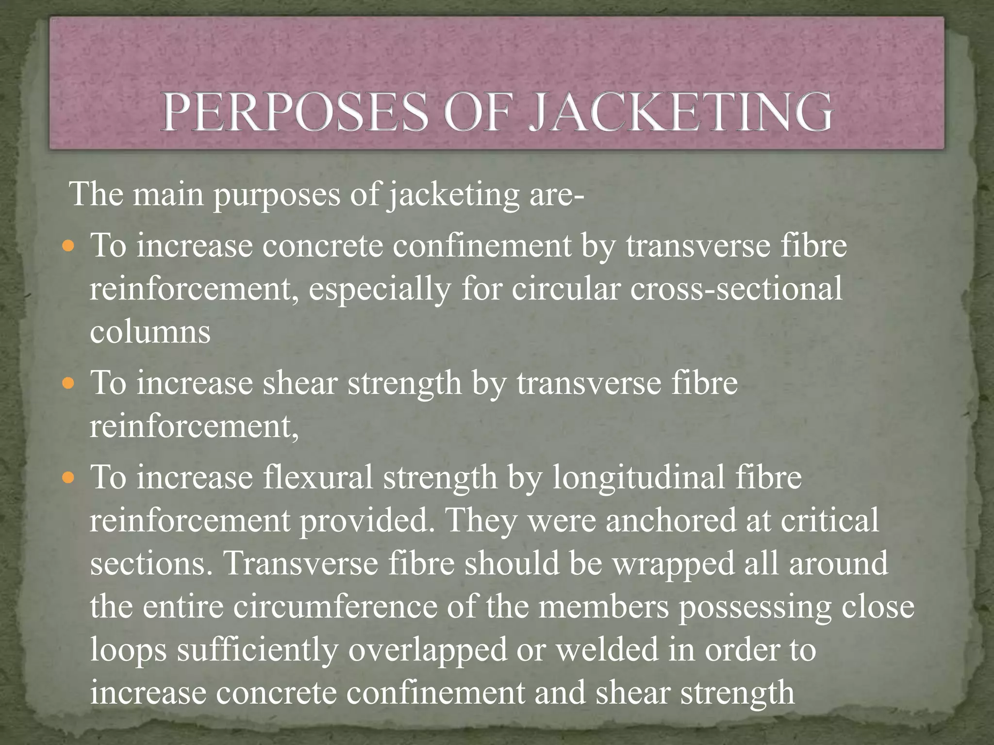 Rcc jacketing | PPTX