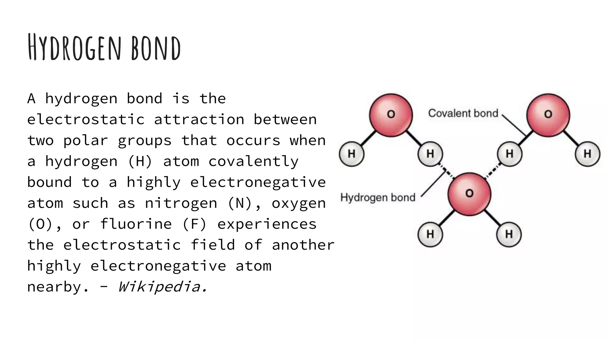 Hydrogen bonding in h2 o | PPTX | Chemistry | Science