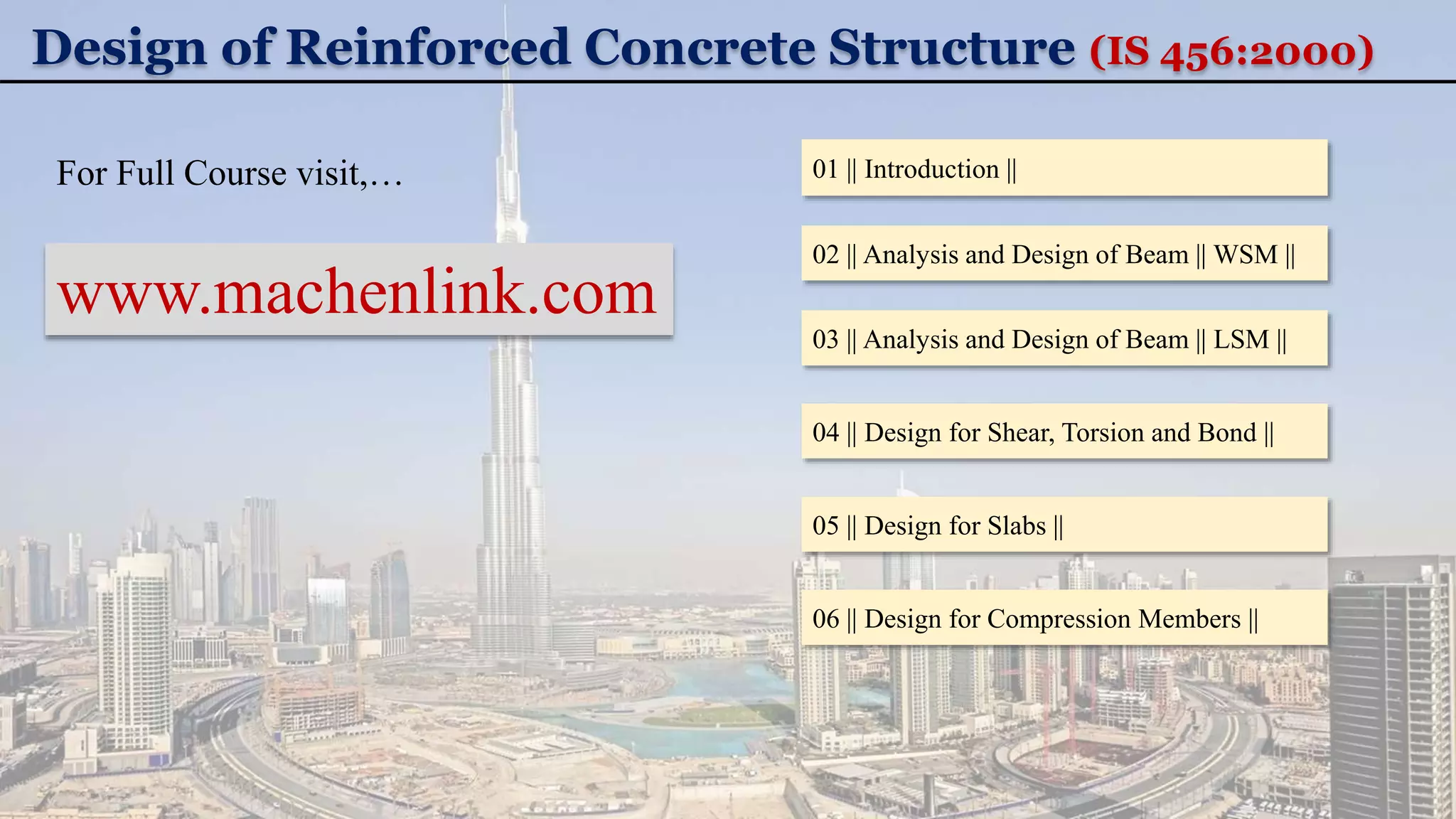 Design of Reinforced Concrete Structure (IS 456:2000) | PPTX