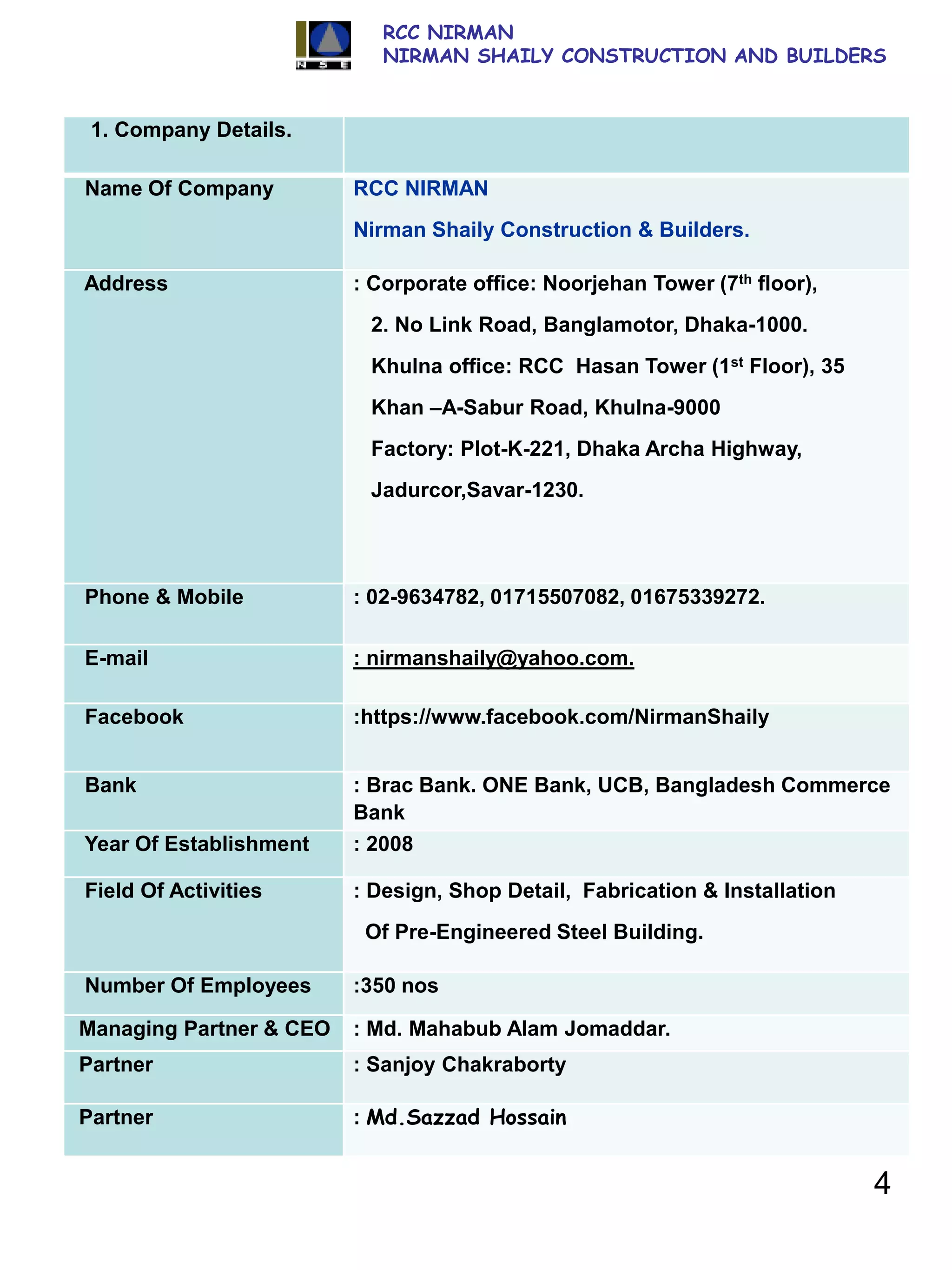 STEEL & RCC BUILDING PROVIDER IN BANGLADESH | PDF