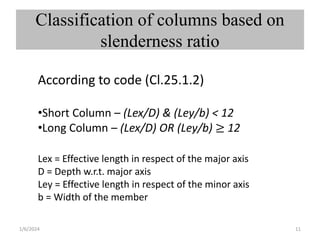 RCC column_Shortly Axially Loaded column.pptx | Physics | Science