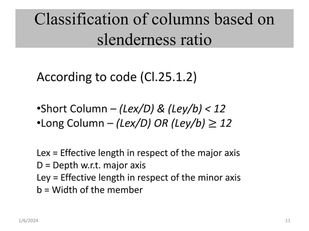 RCC column_Shortly Axially Loaded column.pptx | Physics | Science