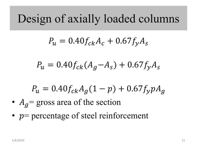 RCC column_Shortly Axially Loaded column.pptx | Physics | Science