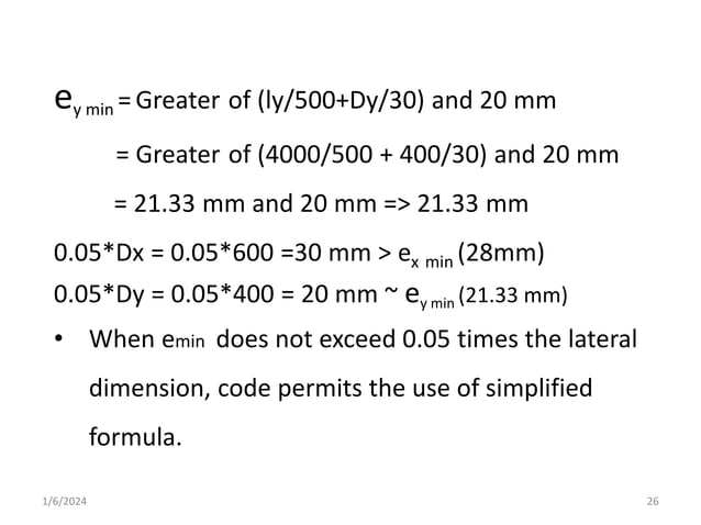 RCC column_Shortly Axially Loaded column.pptx | Physics | Science