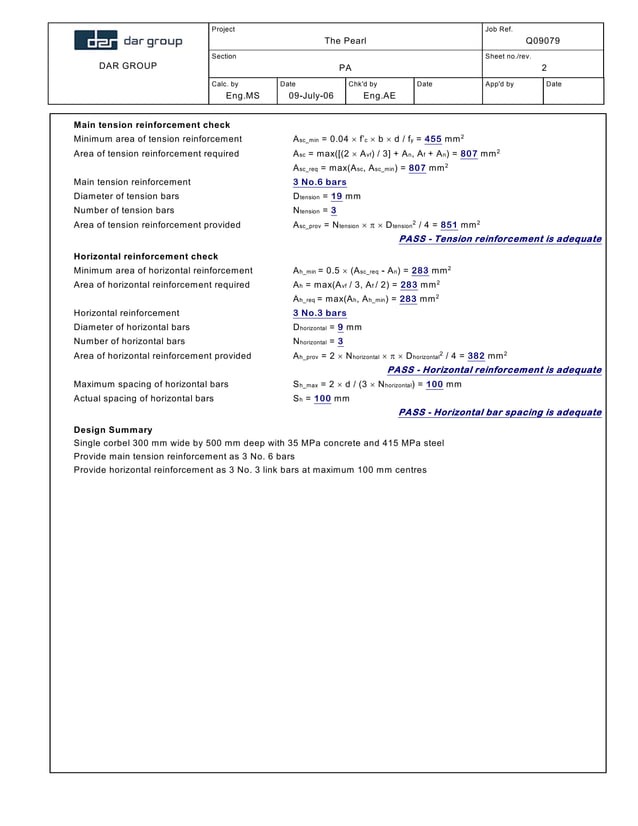 Rc corbel example | PDF | Civil Engineering Industry | Industries